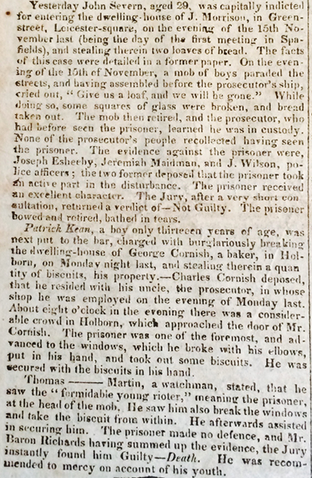 Naomi Clifford | Stealing food in the Spa Fields Riots of 1816