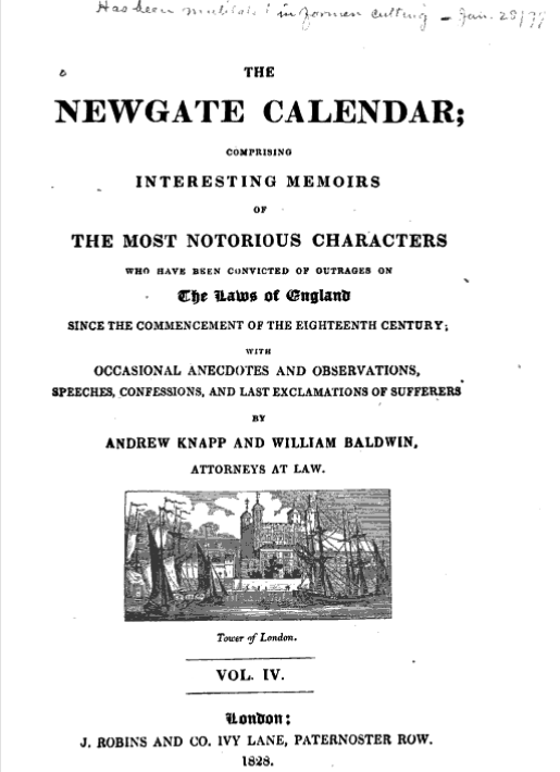 The Newgate Calendar online - Naomi Clifford
